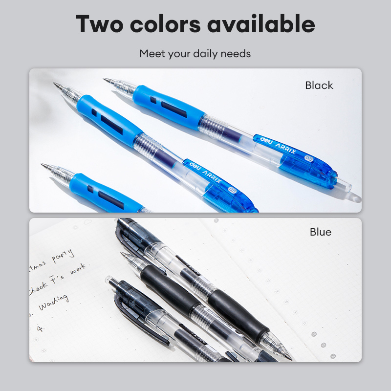 Deli 12Pcs Ballpen Set 0.5mm Ballpoint Gel Pen Student Stationery ...