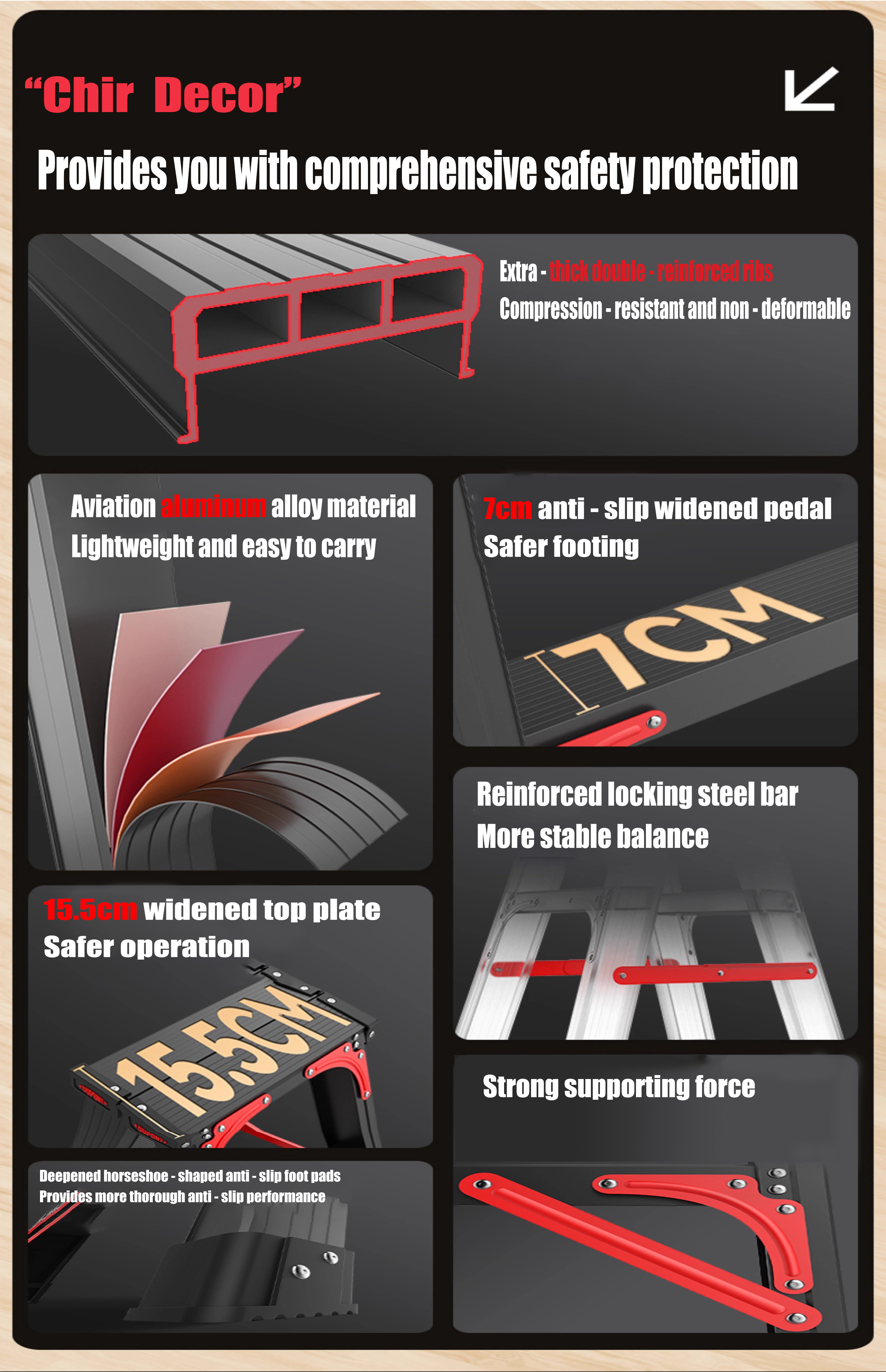 Ladder A-type ladder Aluminum ladder Heavy duty ladder Foldable ladder ...