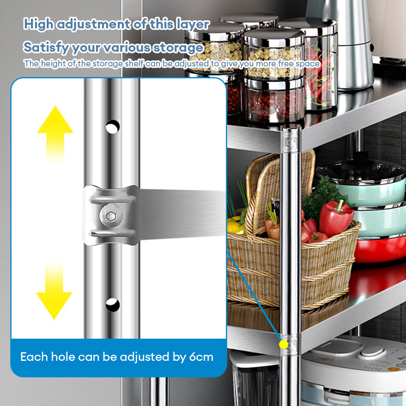 5 layer kitchen organizer storage rack Stainless Steel Rack corner ...