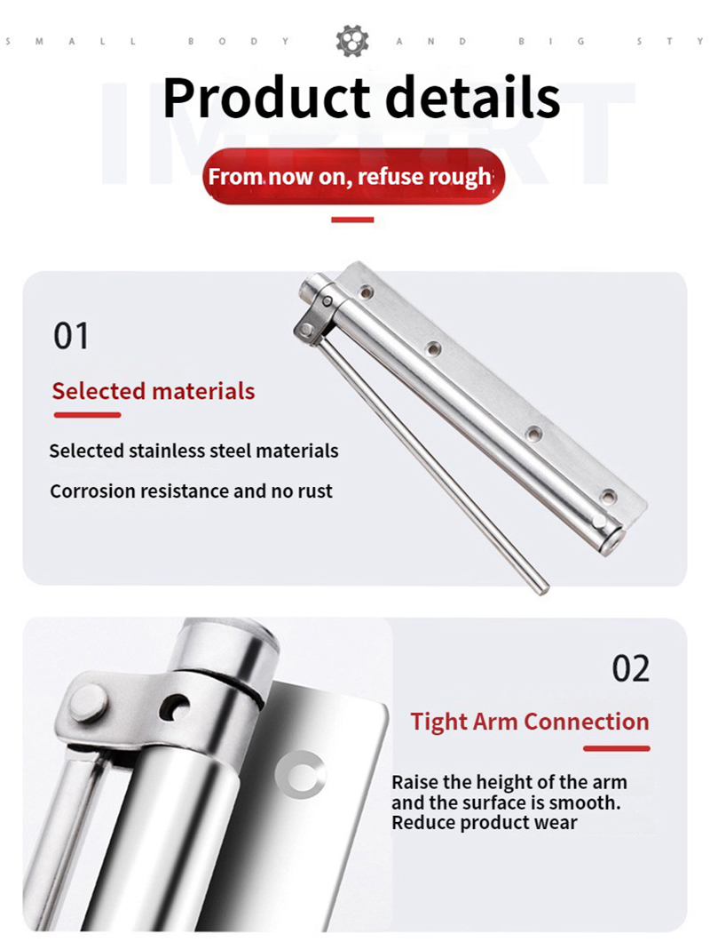 1pc Stainless Steel Door Closer, Mute Spring Door Opener,Simple ...