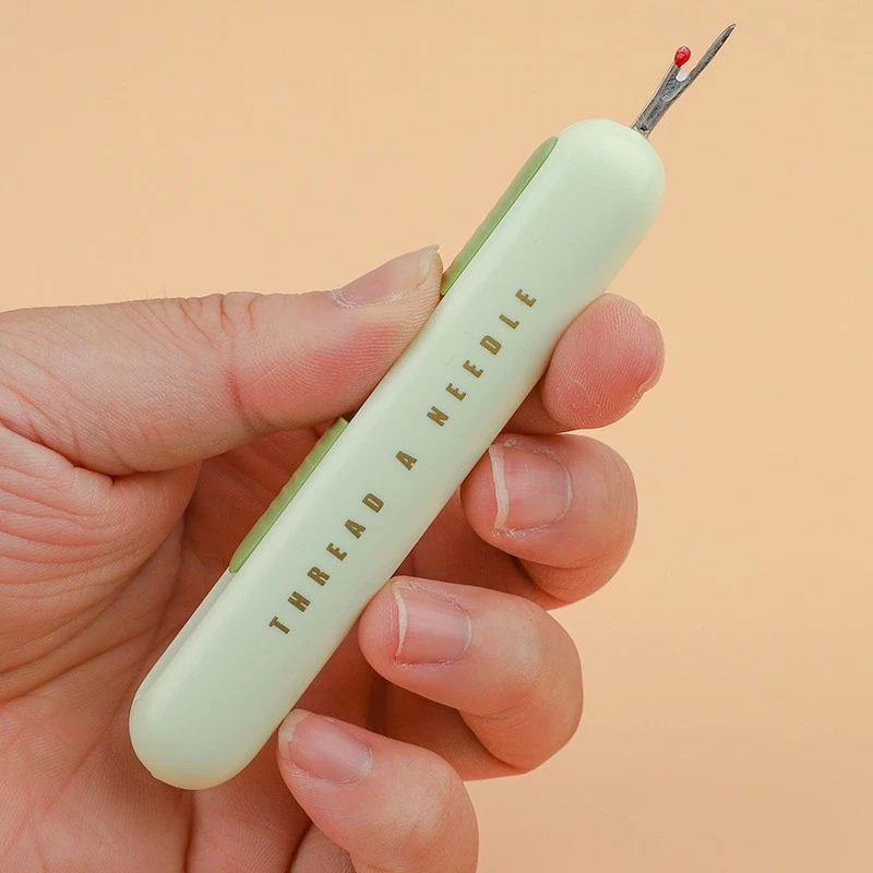 2-in-1 Thread Seam Ripper Needle Threader Manual Sewing Tools Seam ...