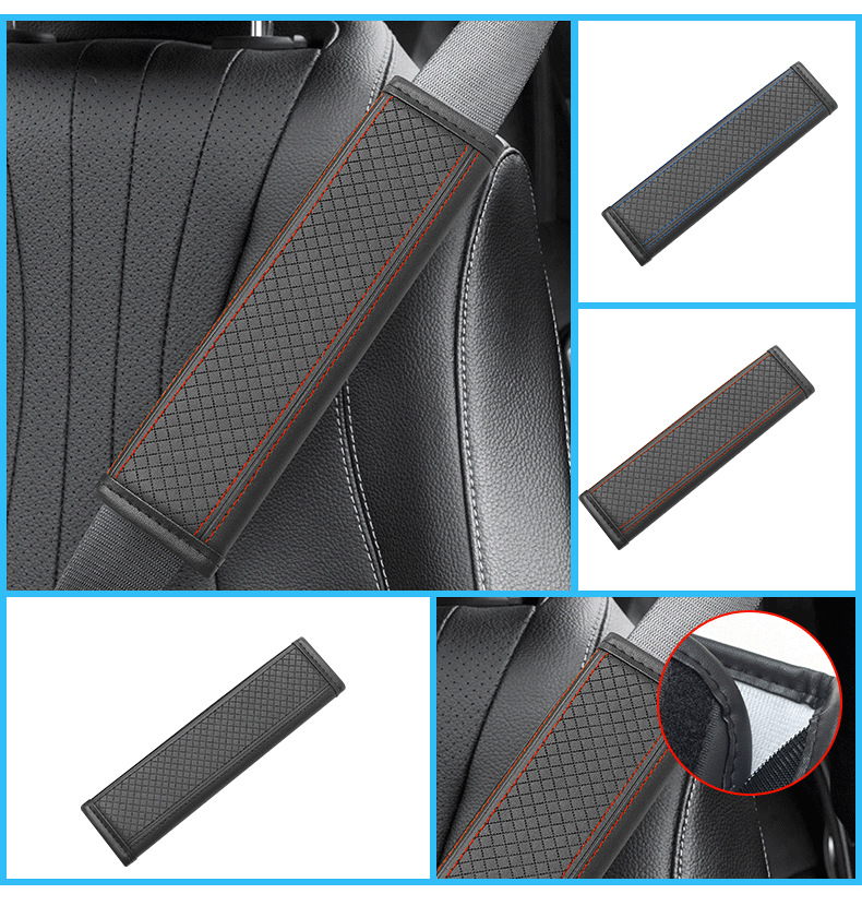 【B1T1】Car PU Leather Safety Belt Shoulder Cover Breathable Protection ...