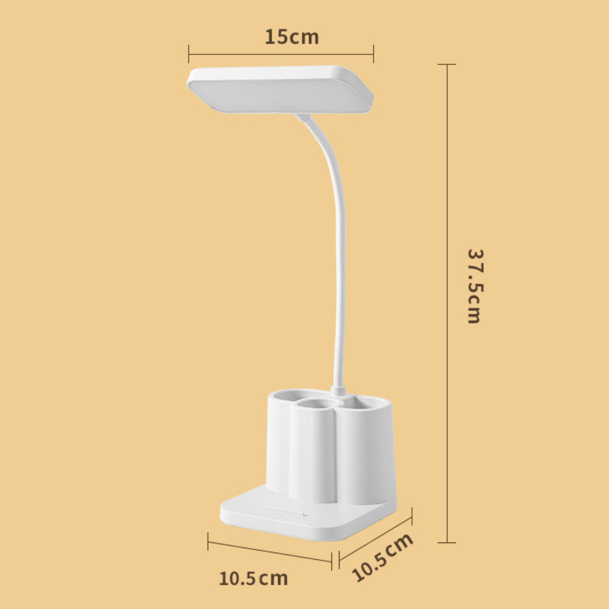 USB Rechargeable Lamp Shade LED Desk Lamp With Pen Holder Study Light ...