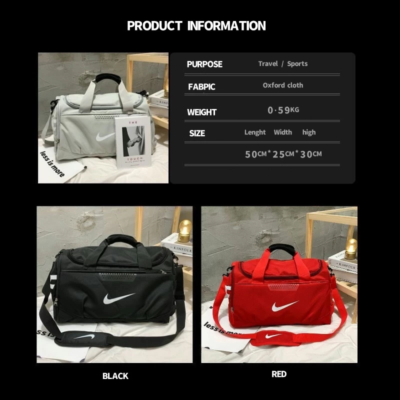 AM Nike Travel Bag With Strap Large Capacity Nike Duffel Bag Waterproof ...