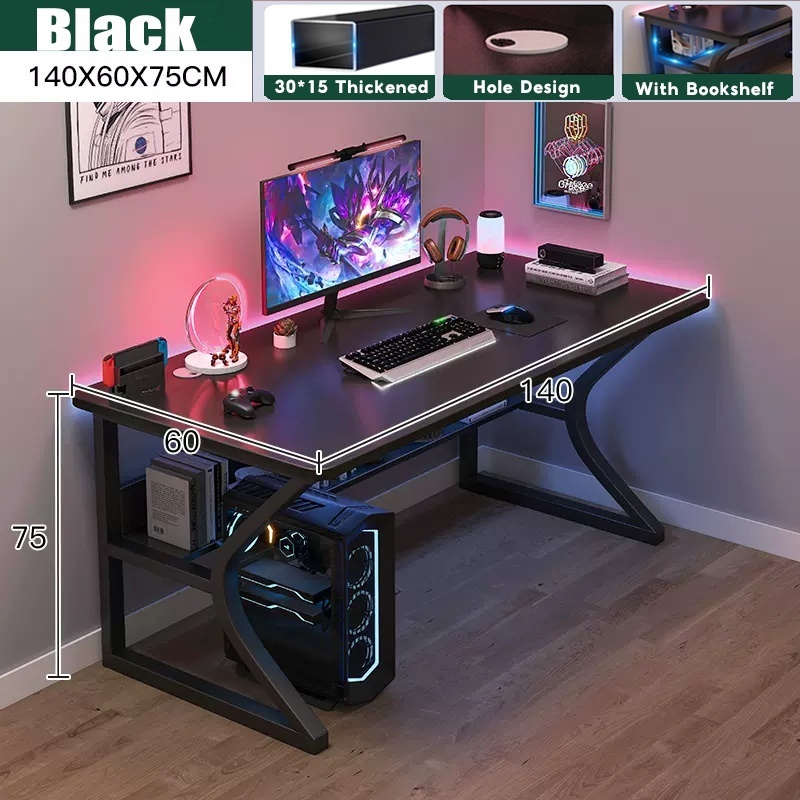 NR-【Thicker & Stable】Gaming Table E-Sport Computer Table Office Pc ...