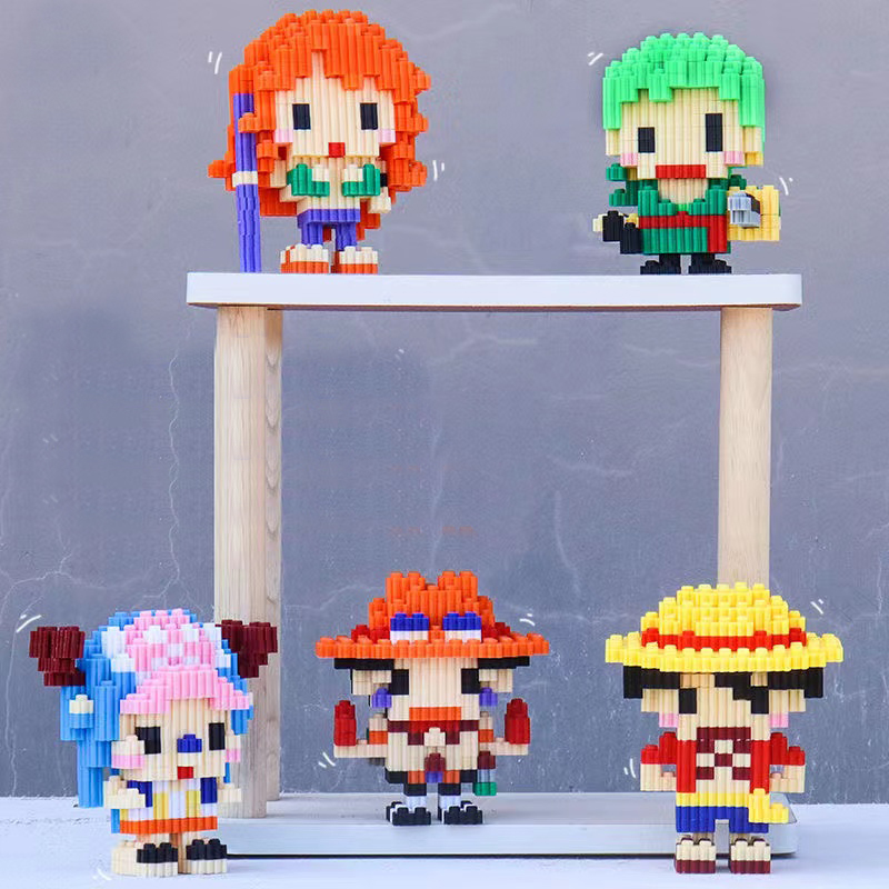 【DUZ】One Piece Luffy Toys Cute Block Mini Anime Character Building ...