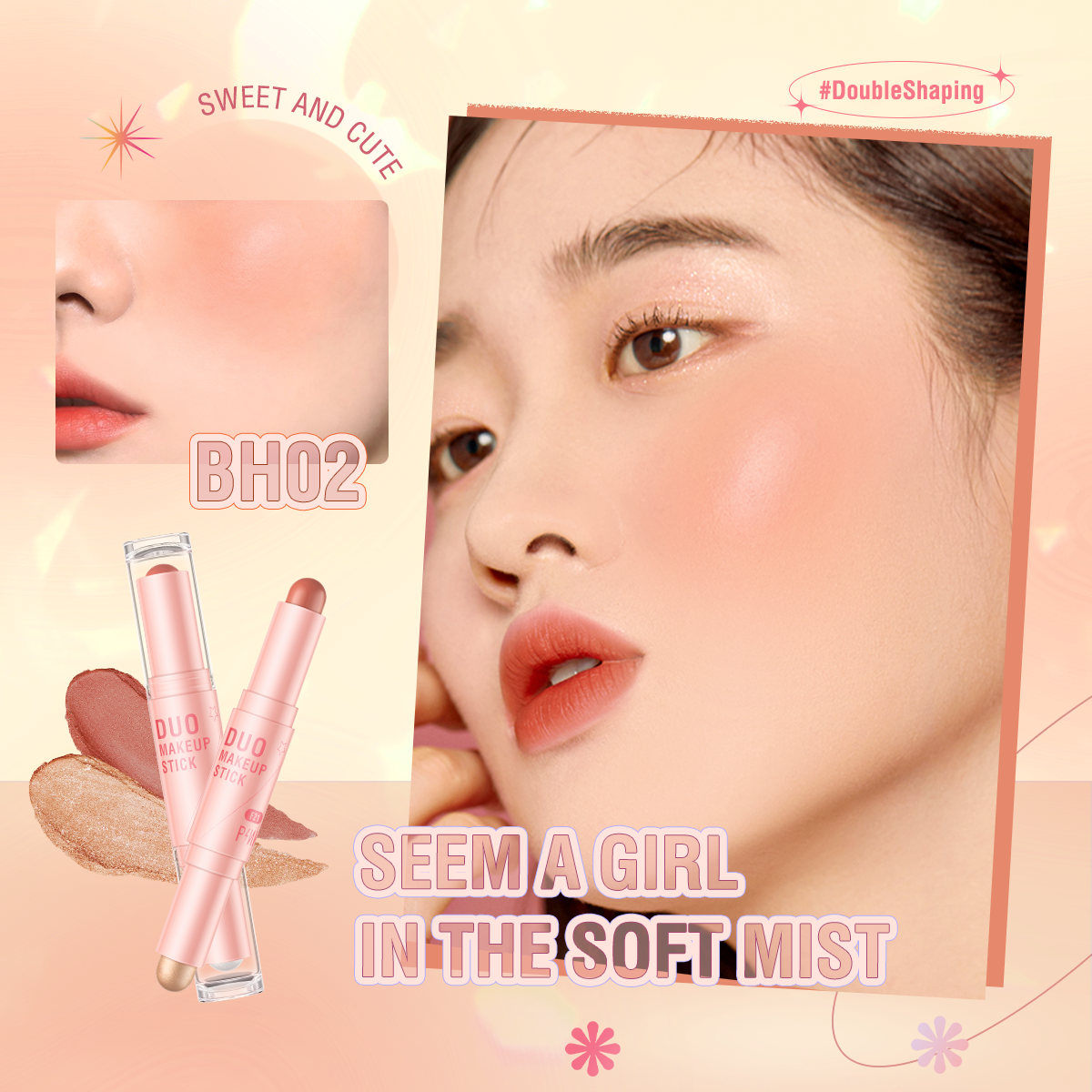 PINKFLASH Blush Highlighting Magic Shaping Flicker Honey Creamy Smooth ...
