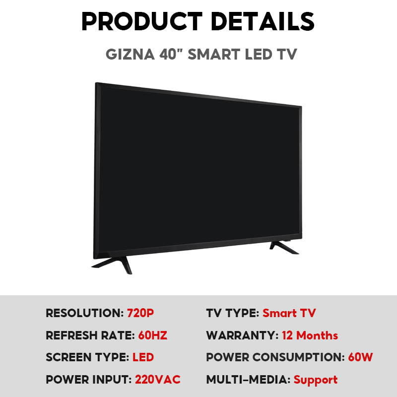 GINZA SMART TV 40 inch 43 inch Flat Screen LED TV Android Built-in Netflix / Youtube With ...