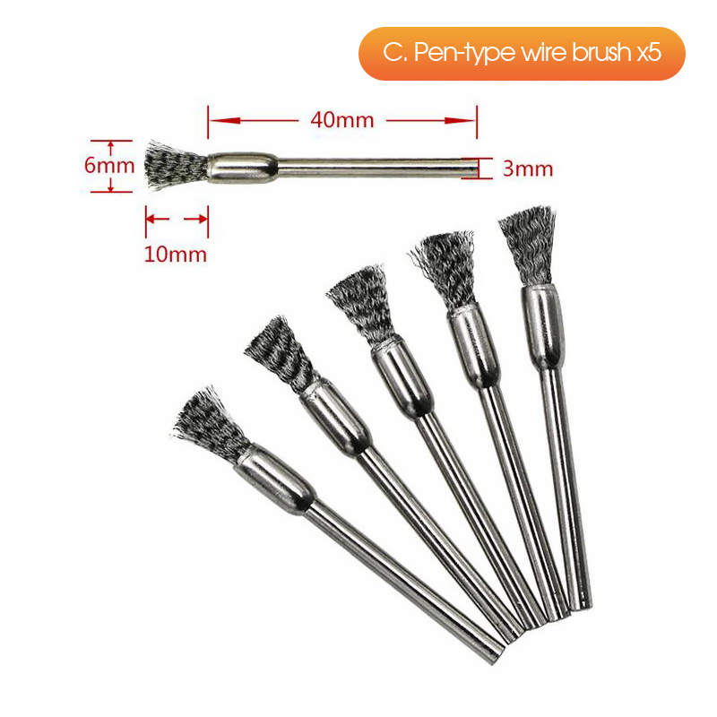 15pcs Stainless Steel Wire Brush Set Mini Wire Brush Pen Type Polishing ...
