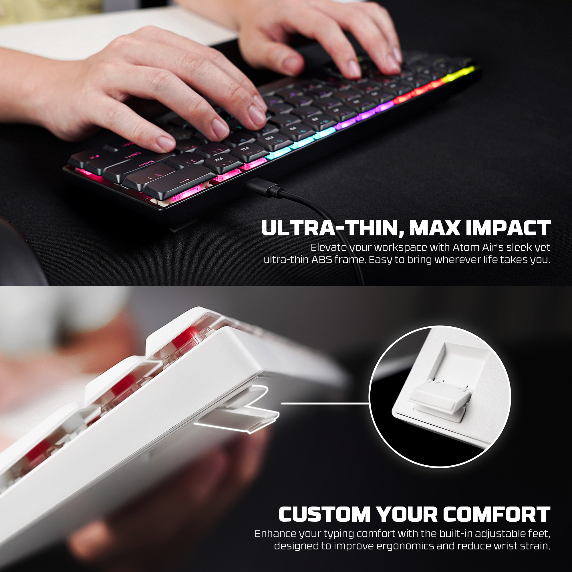 Fantech ATOM AIR61 MK311 Low-Profile Mechanical Gaming Keyboard Ultra ...