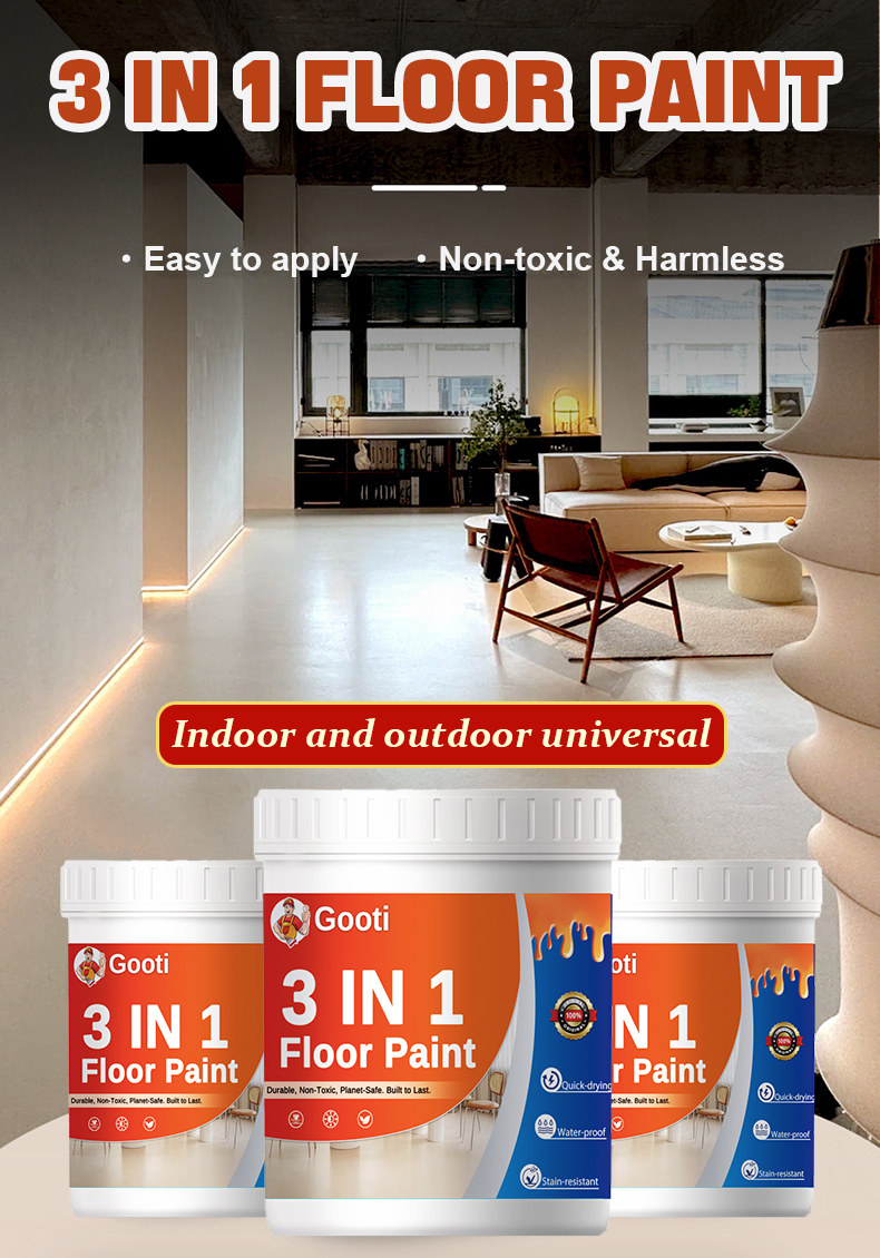 1kg 3 In 1 Wear-Resistant Non-Slip Water-Based Cement Epoxy Floor Paint ...
