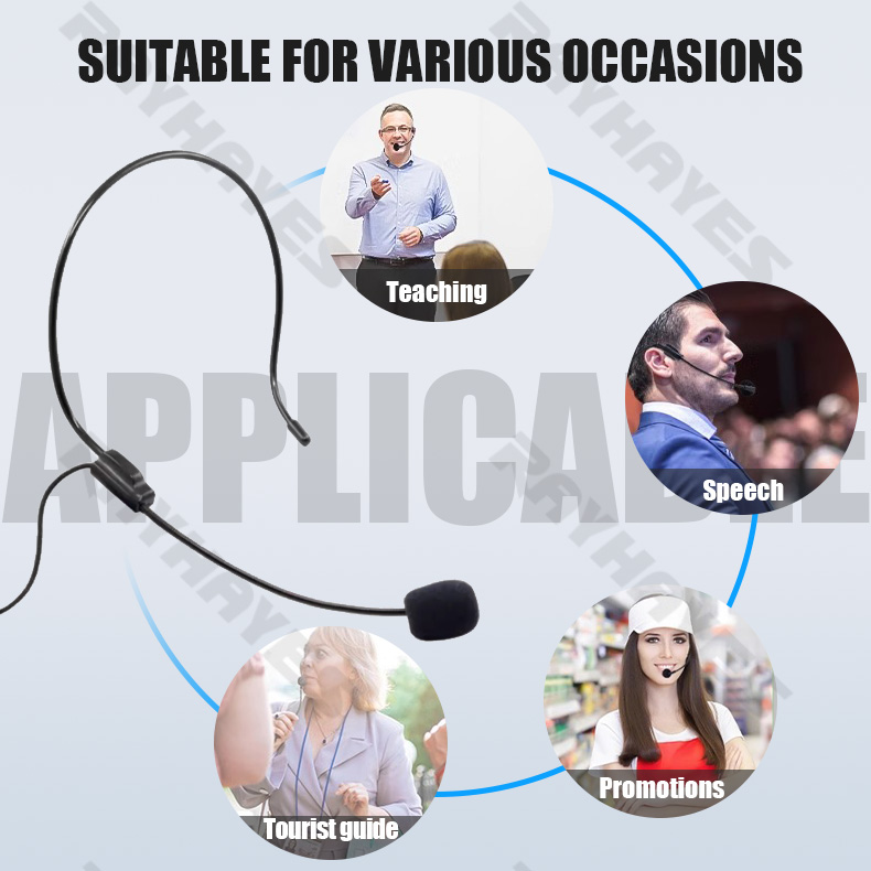 RAYHAYES Lavalier Microphone Vocal Wired Headset Neck Microphone 3.5mm ...