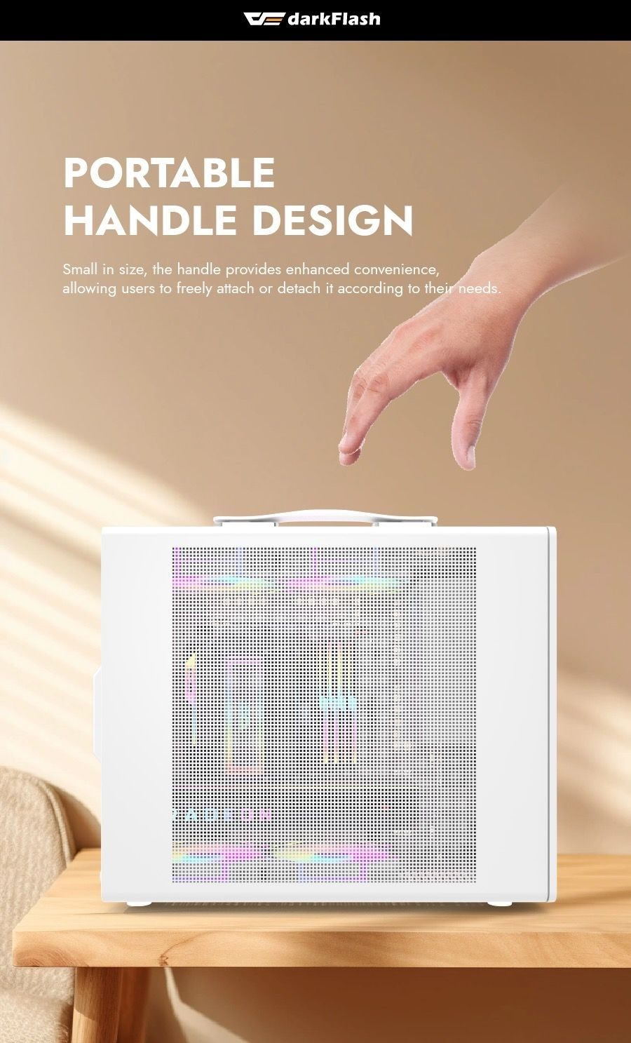 Darkflash WD200 M-ATX Wood Edition Copmuter PC Case (Black | White ...