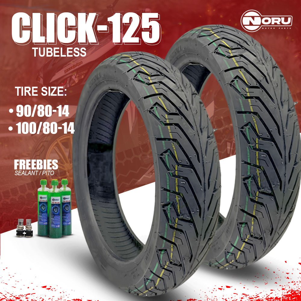 [ 2-PCS ] MOTOLAB CLICK-125 MOTORCYCLE TUBLESS TIRE HIGH-QUALITY ...