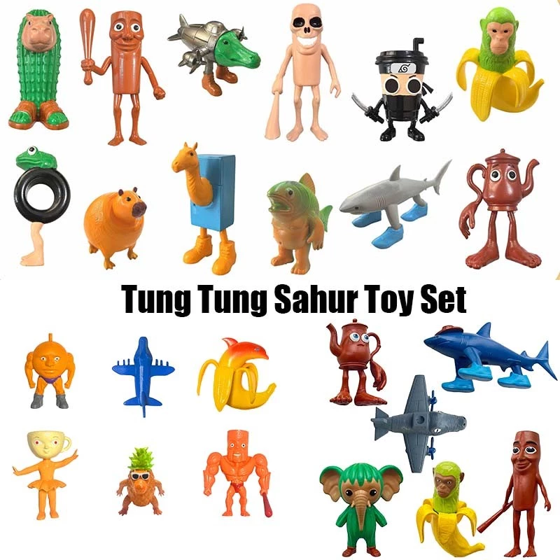 16-pcs set of Tung Tung Sahur set doll Brainrot Traalalero Traalala ...