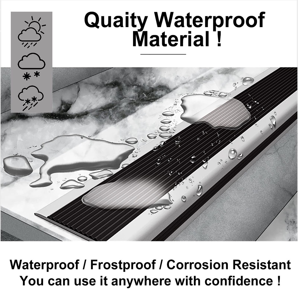 8/24FT L-type PVC Rubber Stair Nosing Self-Adhesive Anti Slip Stair ...