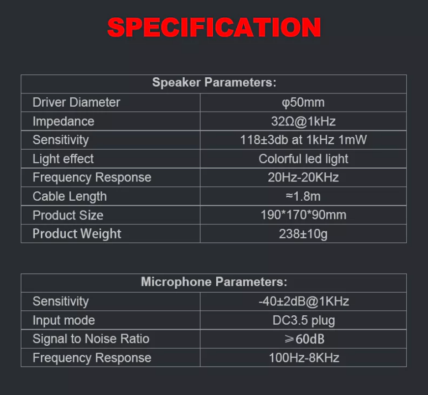 Inplay S500 Wired RGB Gaming Headset With Mic Surround Sound Over Ear ...