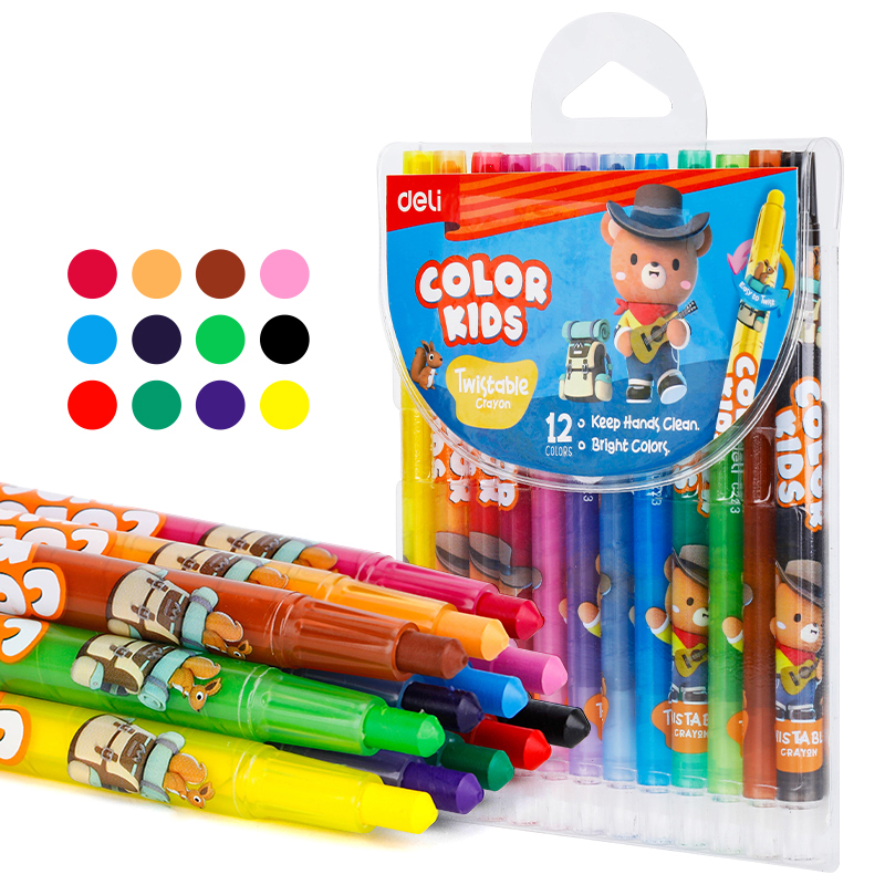 Deli 12/24/36 Colors Rotating Crayon Dot Art Round Rod Art Painting ...