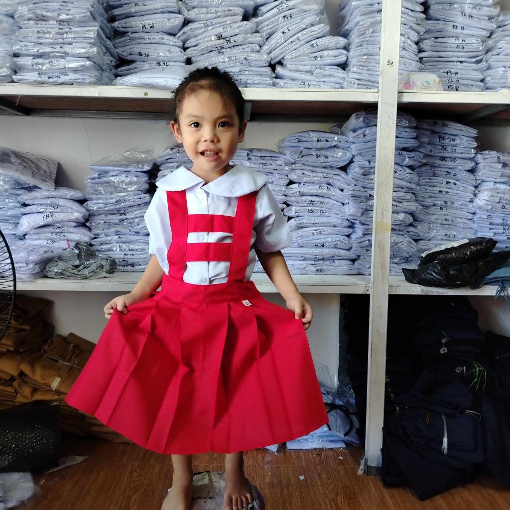 KINDER SET SCHOOL UNIFORM/KATRINA FABRIC/BLOUSE+PALDA SET UNIFORM ...