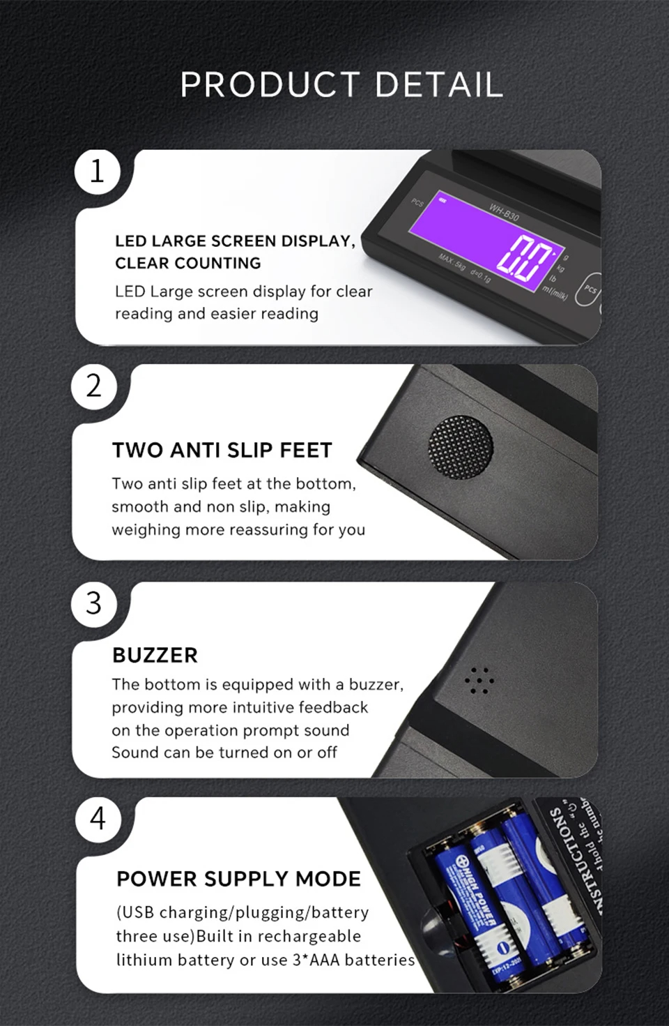 Rechargeable electronic scale 5kg/10kg kitchen stainless steel ...