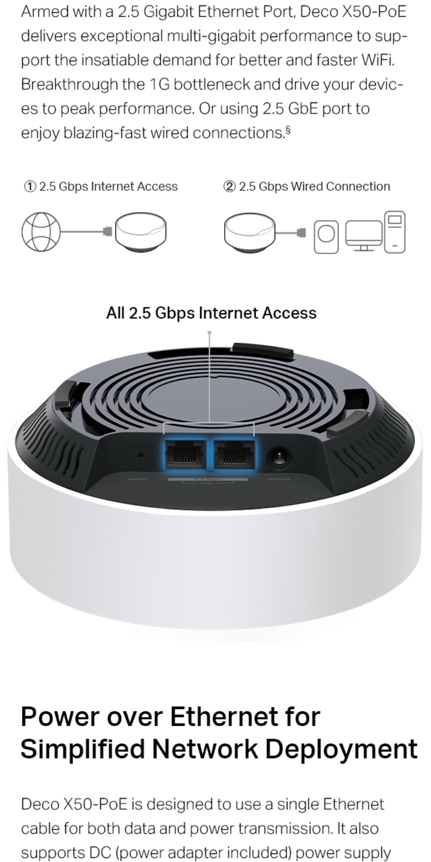 TP-Link | Deco X50-PoE | Dual Band | AX3000 | AI | Home Mesh | Wi-Fi 6 | Gigabit | PoE System ...