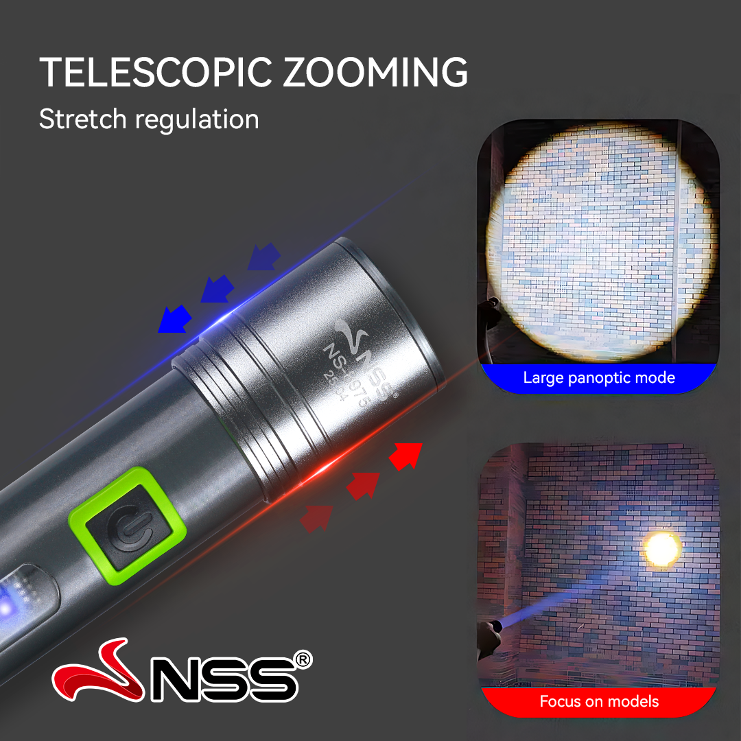 NSS 12000mAh LED Rechargeable Waterproof Flashlight Portable Zoomable ...