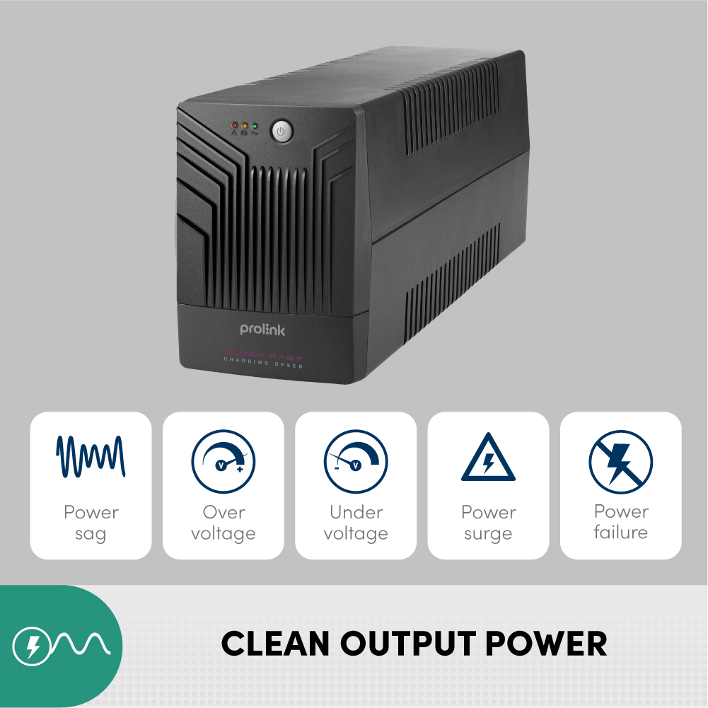 (Exclusive) Prolink 650VA 390watts Line Interactive UPS | Built-in AVR ...