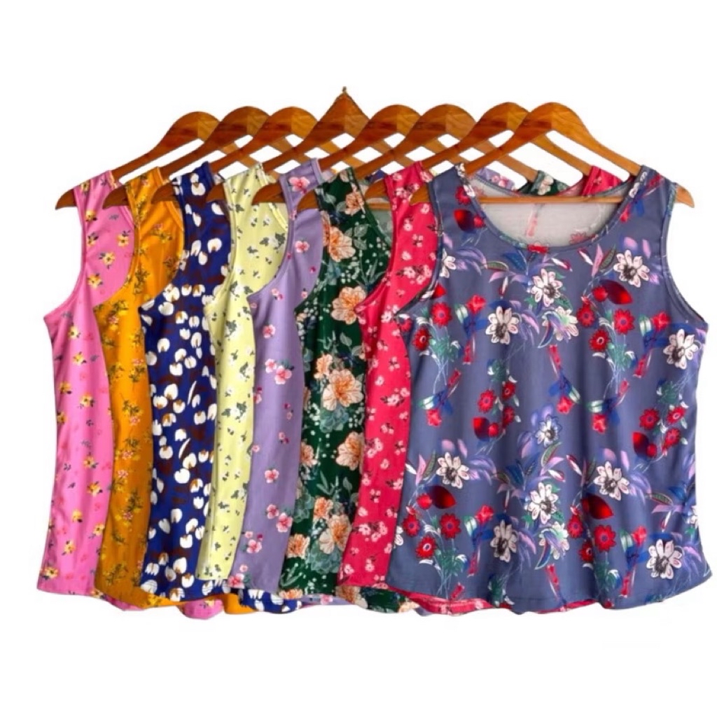 [ BUNDLE OF 5 PCS! ] PLUS SIZE PRINTED SANDO FOR WOMEN PAMBAHAY BLOUSE ...