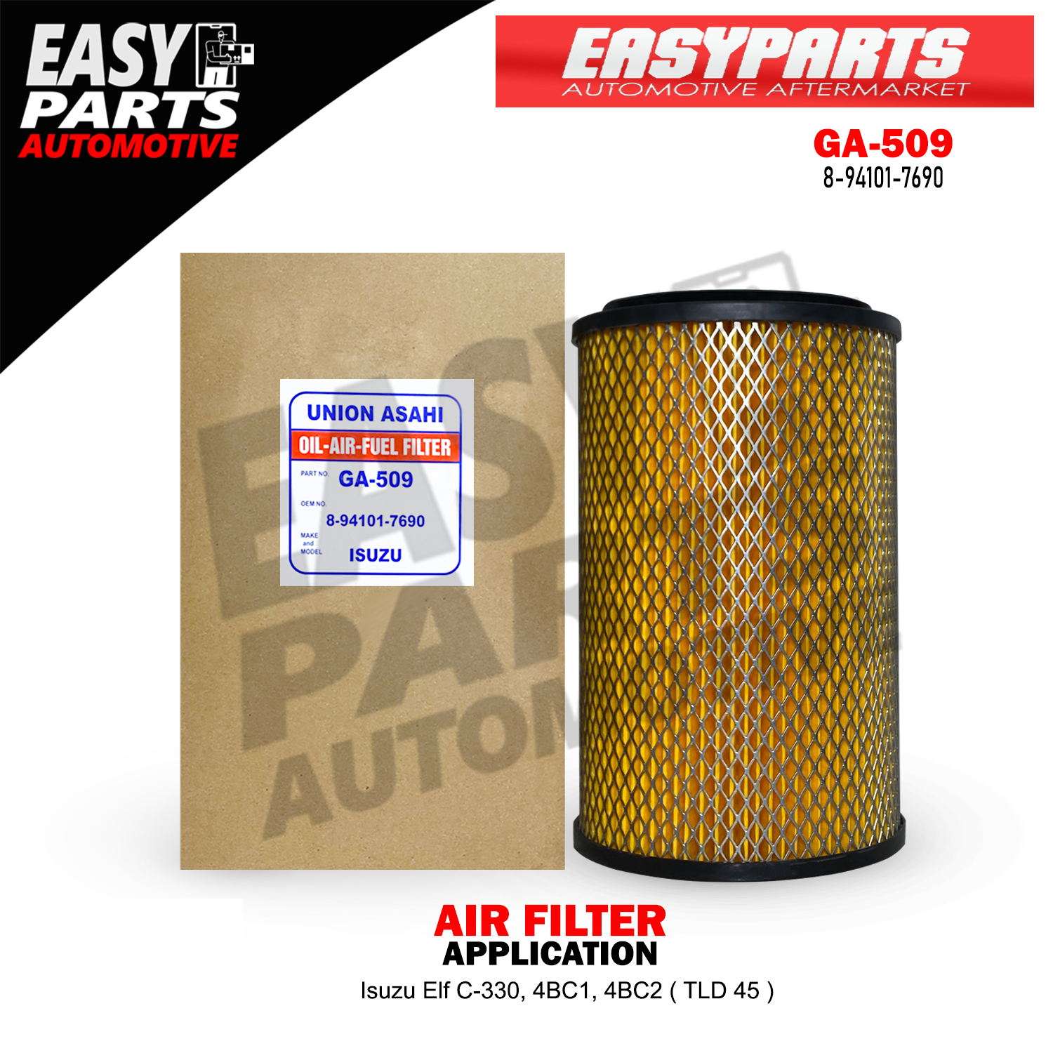 Union Asahi Air Filter GA-509 Isuzu Elf C-330, 4BC1, 4BC2 ( TLD 45 ...