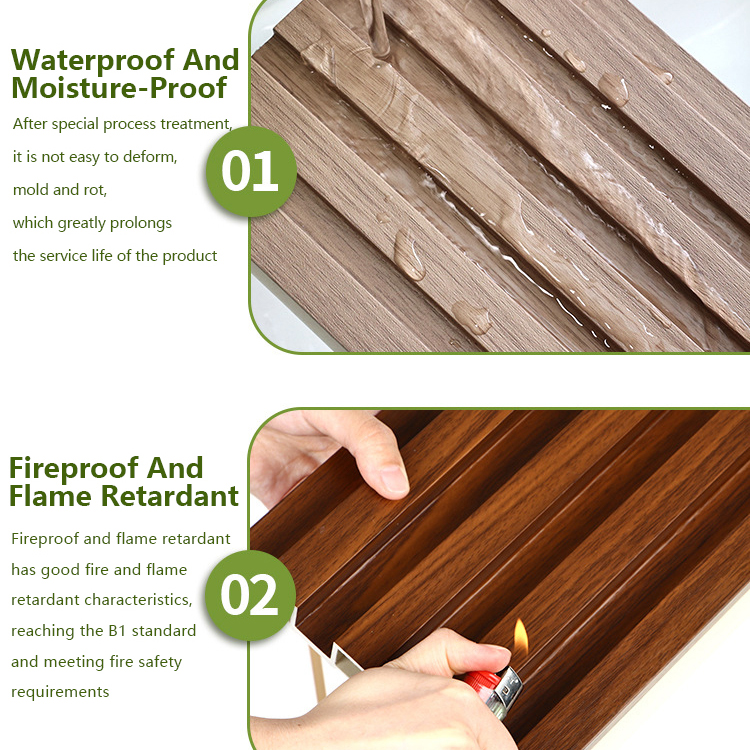 Buy 1 take 3 WPC Fluted Wall Panel Pvc Wood Panel Sticker Waterproof ...