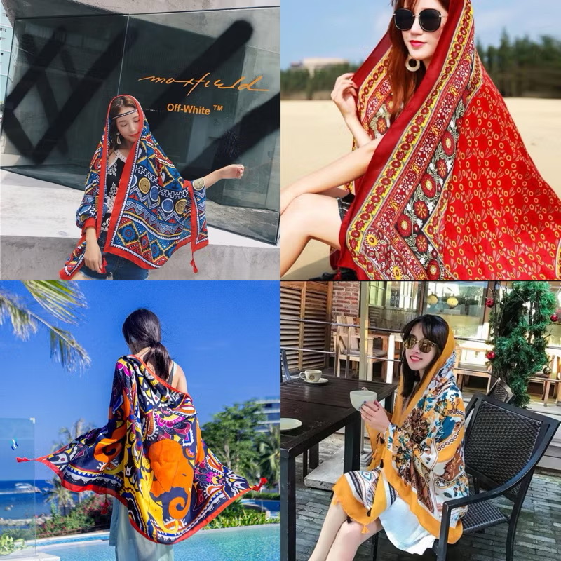 Scarf 90*180cm Summer Shawl Tassel Scarf Printed Hijab #LSO Fashion ...