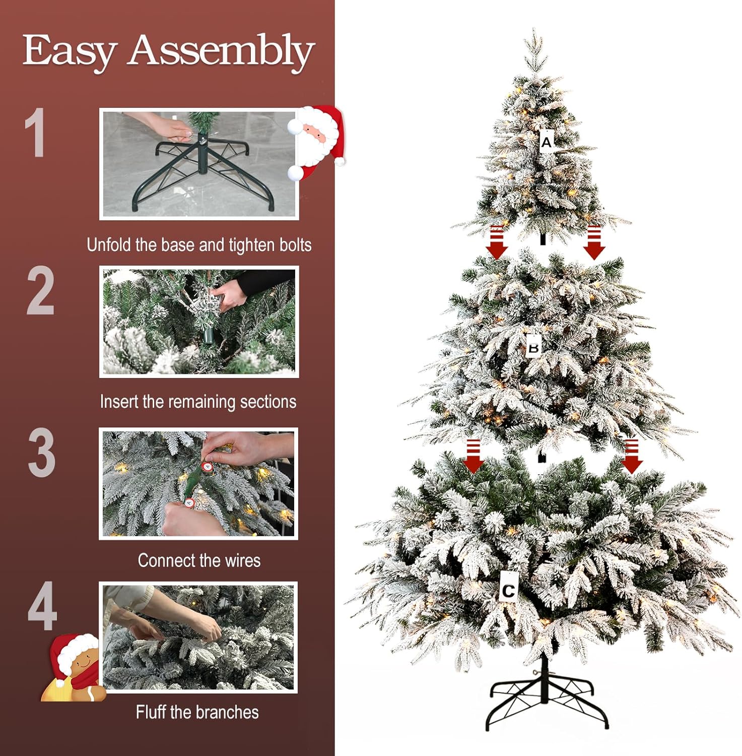 4/5/6FT PE+PVC Christmas Tree Automatic Nearly Natural Premium Hinged ...