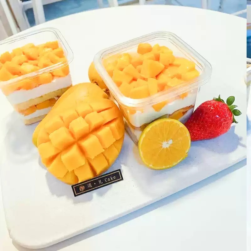 HomeAce 50pcs Square Clear Disposable Mousse Dessert Box With Lid ...