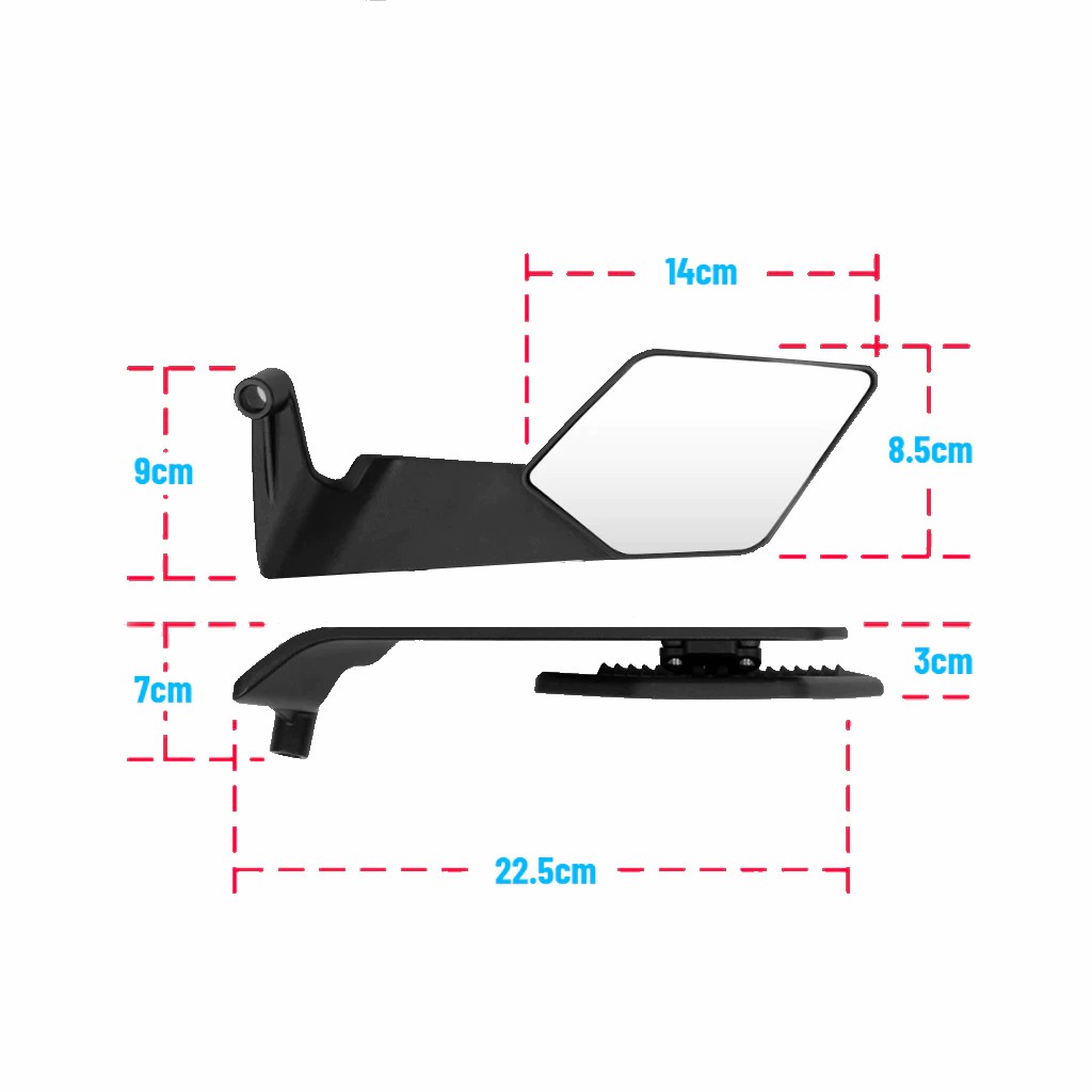 【12H Ship】Wind Wing Rotating Side Mirror V5 Alloy Stem 14*8Cm Wide View ...