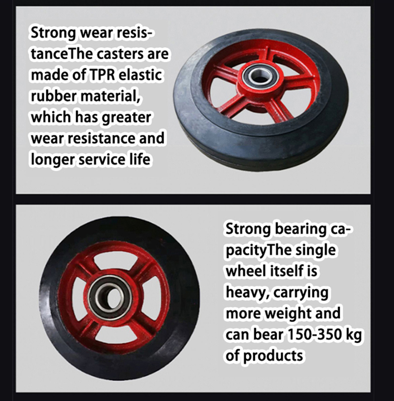 2pcs Heavy Duty Push Cart Steel Body Rubber Wheel 6 Inch / 8 Inch / 10 ...