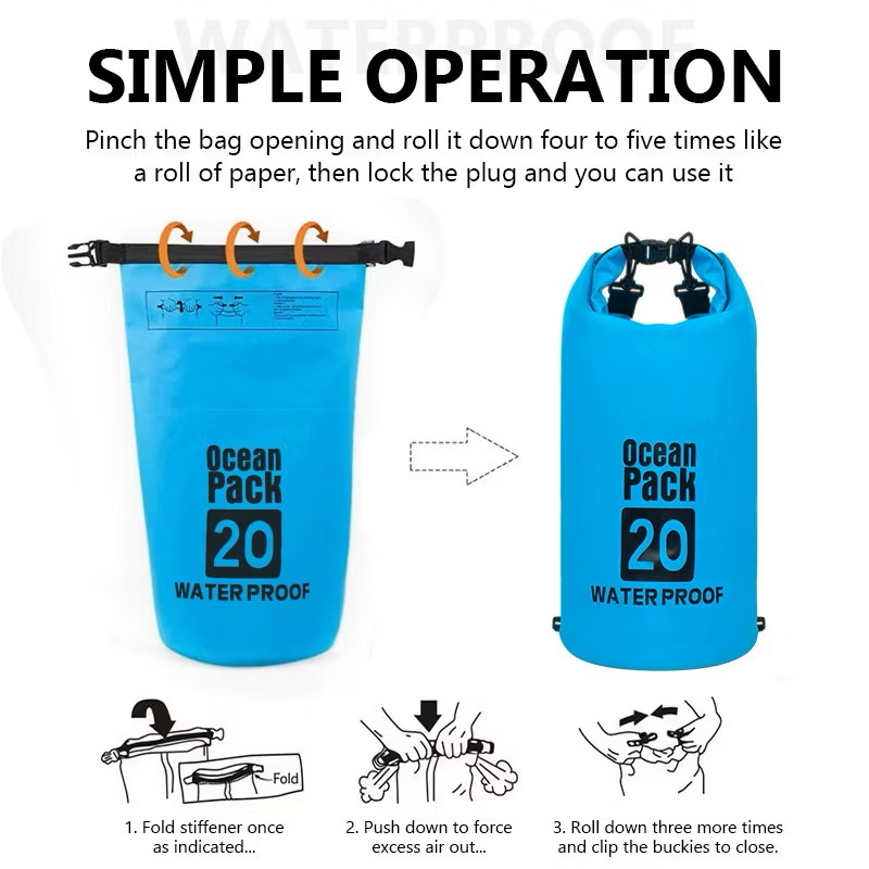 Dry Bag (2L 3L 5L 10L) Outdoor Waterproof Bag 7 Size Ocean Pack Dry Bag Sling Shoulder Backpack ...