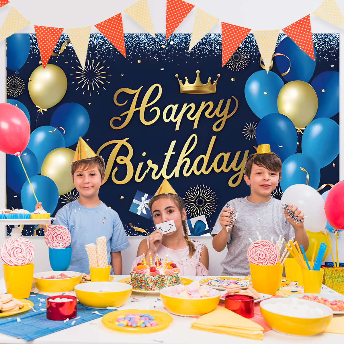 Happy Birthday Backdrop Decoration Cloth Home Party Needs Photo ...