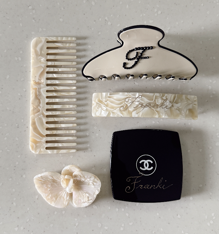 CREAM SET - Customized Engraved Claw & Clip Set | Shopee Philippines