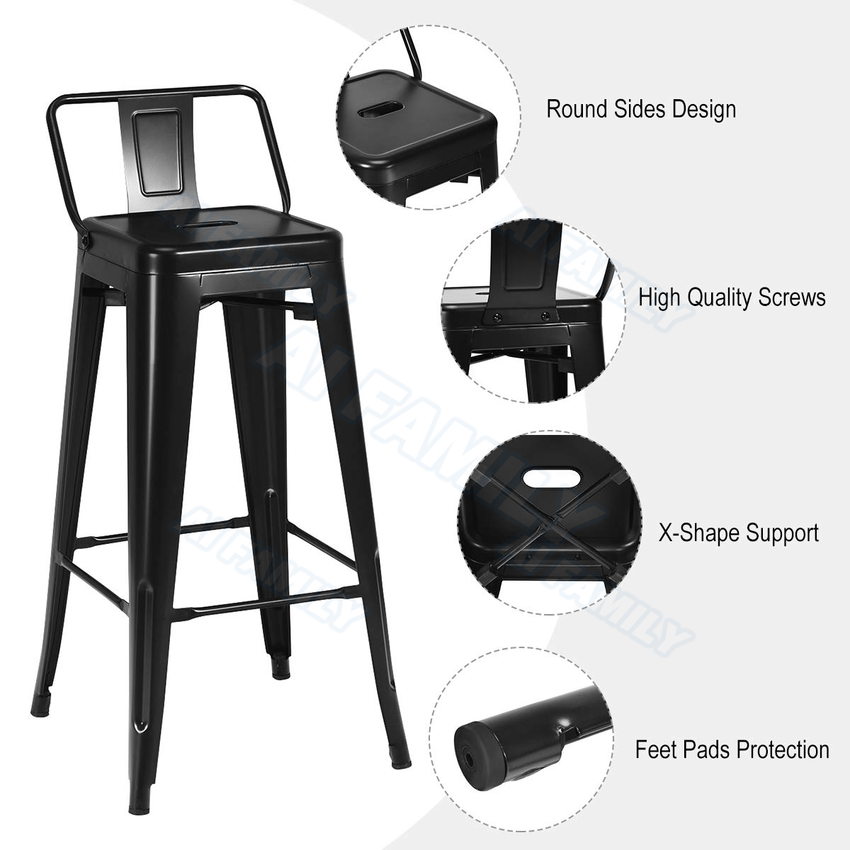 Bar chair High back metal chair Bar chair Bar Dining Chair Stool Metal ...