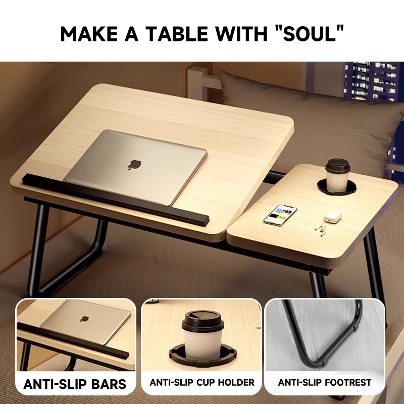 Evora Foldable Bed Table Mini Desk Study Table Wooden Laptop Office ...