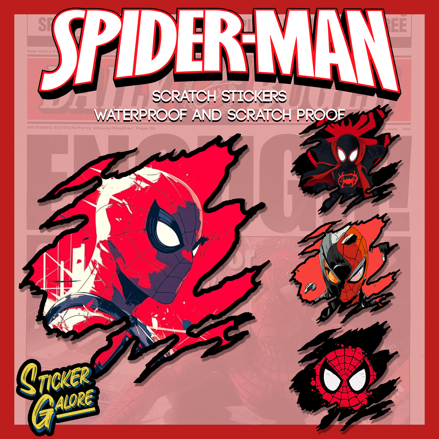 SPIDERMAN SCRATCH STICKERS (WATERPROOF AND SCRATCH-PROOF) MARVEL ...