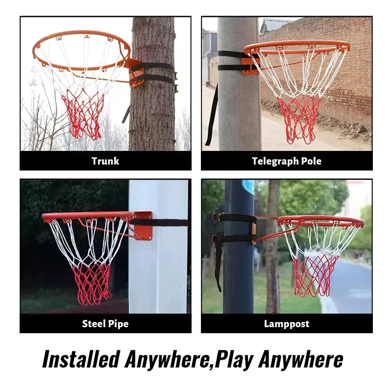 New 14/18 inch Standard Basketball Hoop Ring Net Wall Mounted ...