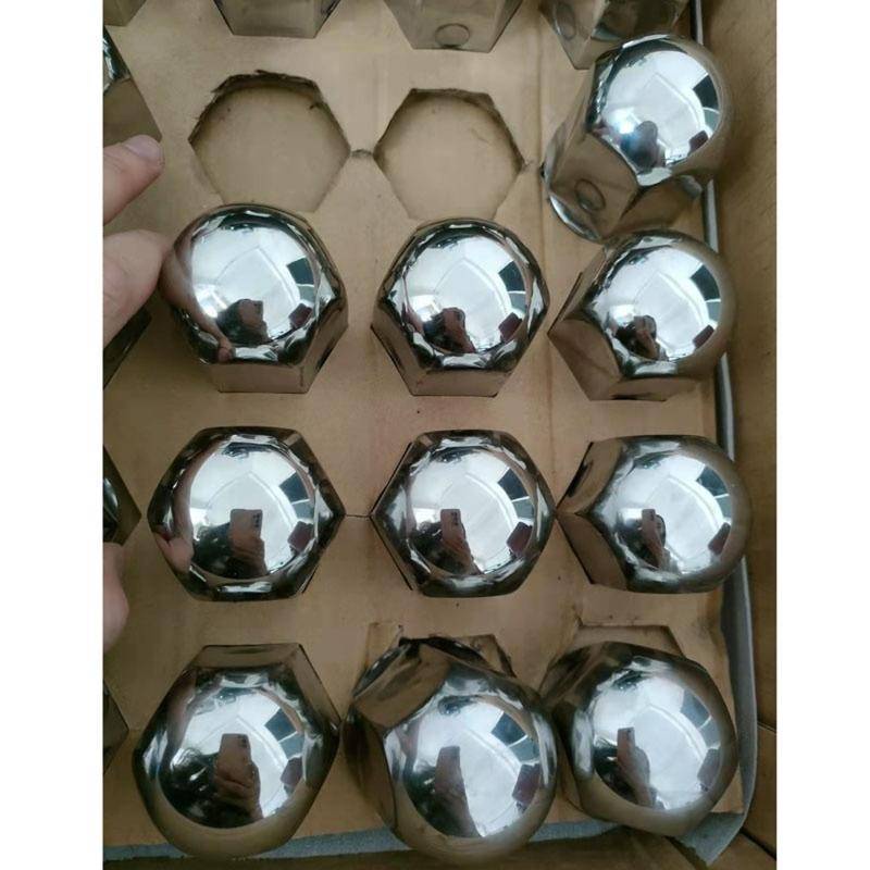 Hub nut cover 41mm 20/10pc Large Truck Tractor Tire Nut Cover Chrome ...