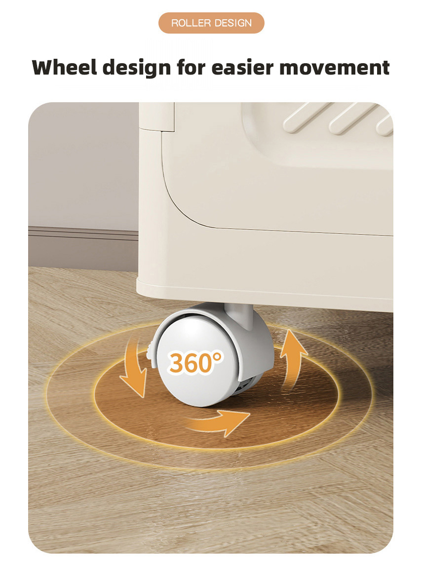 Boxi 140L Large Capacity Foldable Storage Box with Wheels - Plastic ...