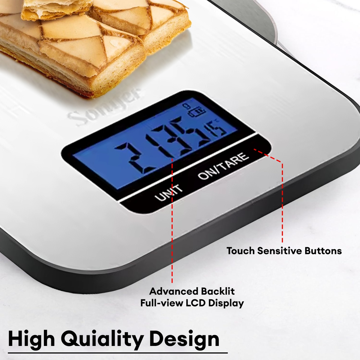 Sonifer DIGITAL KITCHEN SCALE with equipped with high precision strain ...