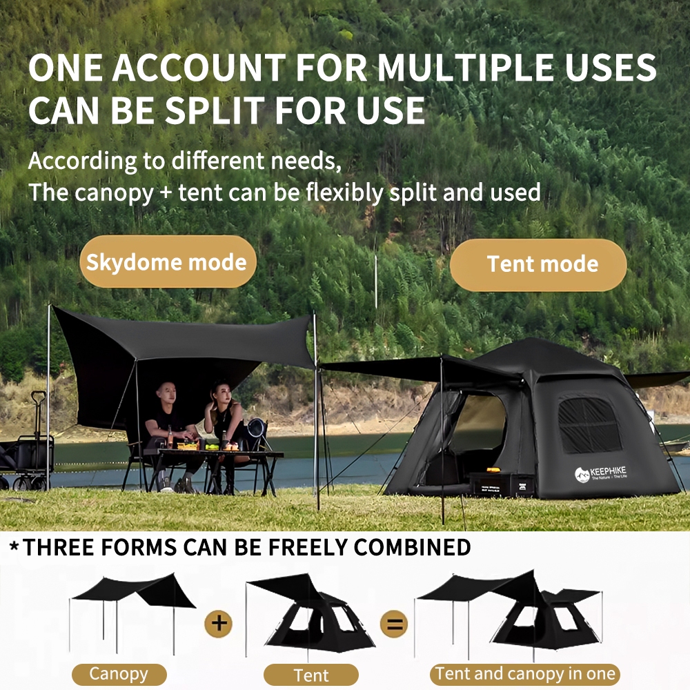 KEEPHIKE Automatic Tent For Camping Waterproof Double Layer Tent ...