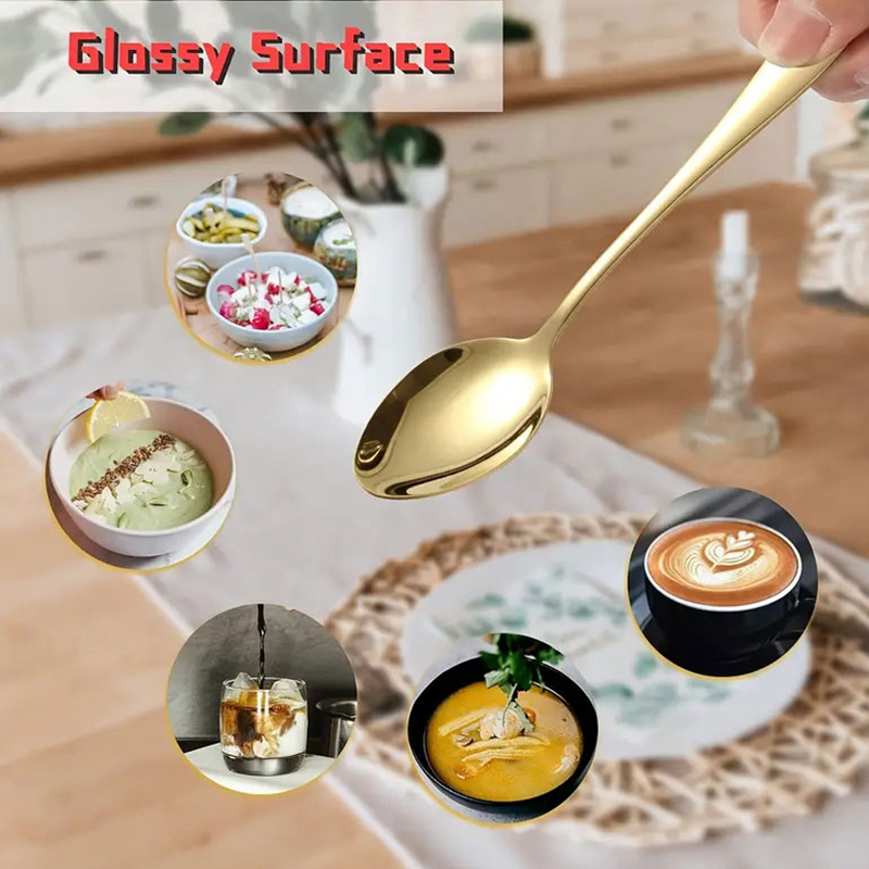 12pcs Stainless Steel Spoon And Fork Set Korean Cutlery Dinnerware Food ...