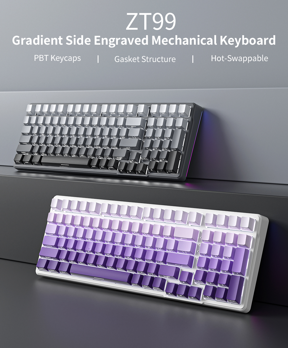 FURYCUBE ZT99 Mechanical Keyboard Gaming Office TYPE-C Wired Hot Swap ...