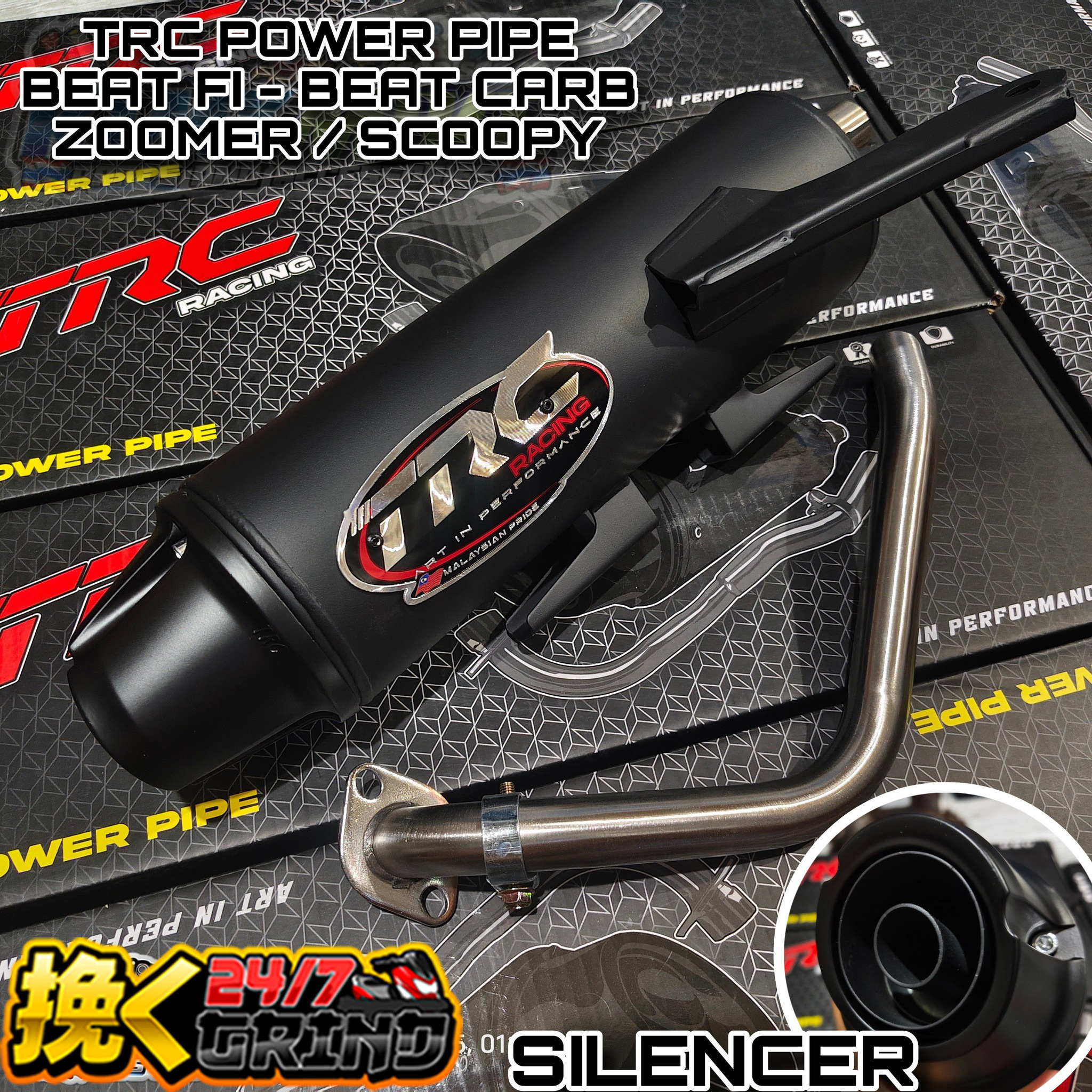 MT8 PIPE FOR HONDA BEAT (RAT LOOK) CARB / HONDA BEAT F.I / ZOOMER X ...