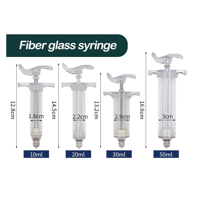 Fiber glass syringe Heavy duty Veterinary injection syringe for pig cow ...